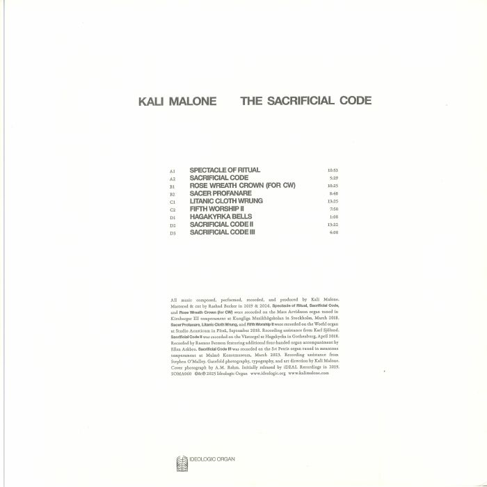 Kali MALONE - The Sacrificial Code Vinyl at Juno Records.