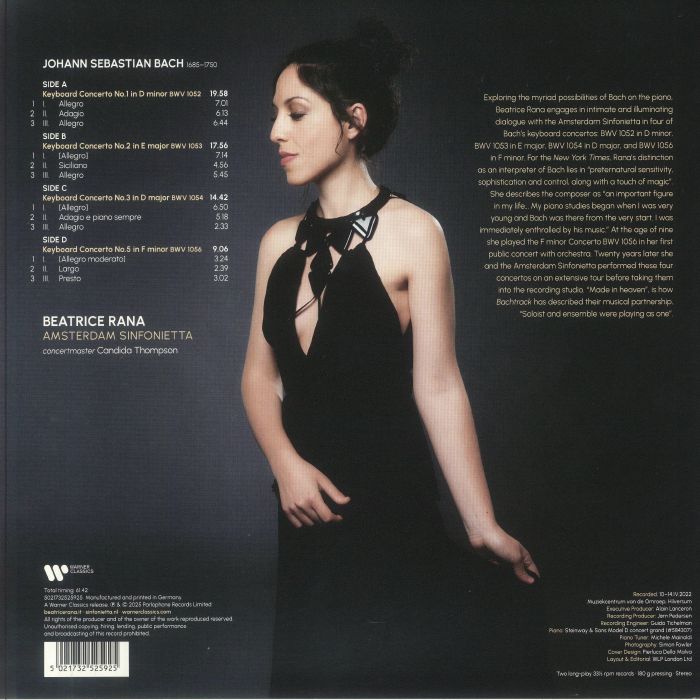 Johann Sebastian BACH/BEATRICE RANA/AMSTERDAM SINFONIETTA - Keyboard ...