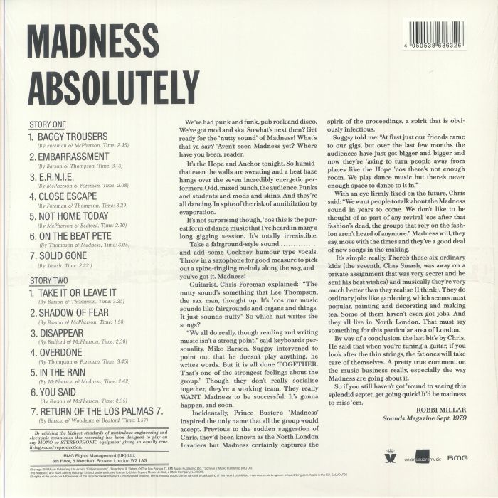 MADNESS - Absolutely (remastered) Vinyl at Juno Records.