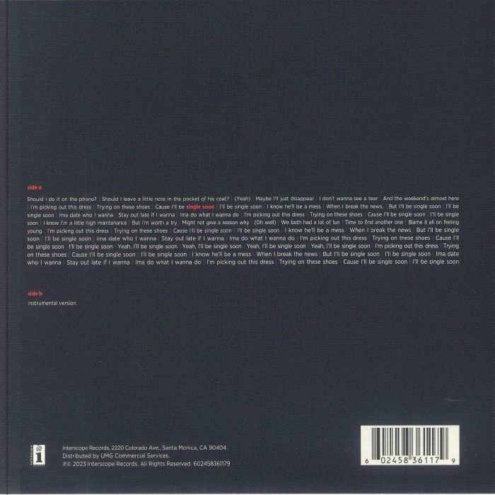 Selena GOMEZ - Single Soon (Alternate Cover Edition) Vinyl at Juno Records.