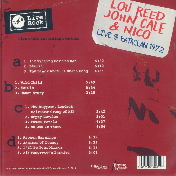 Lou REED/JOHN CALE/NICO - Live At Bataclan 1972 Vinyl at Juno Records.