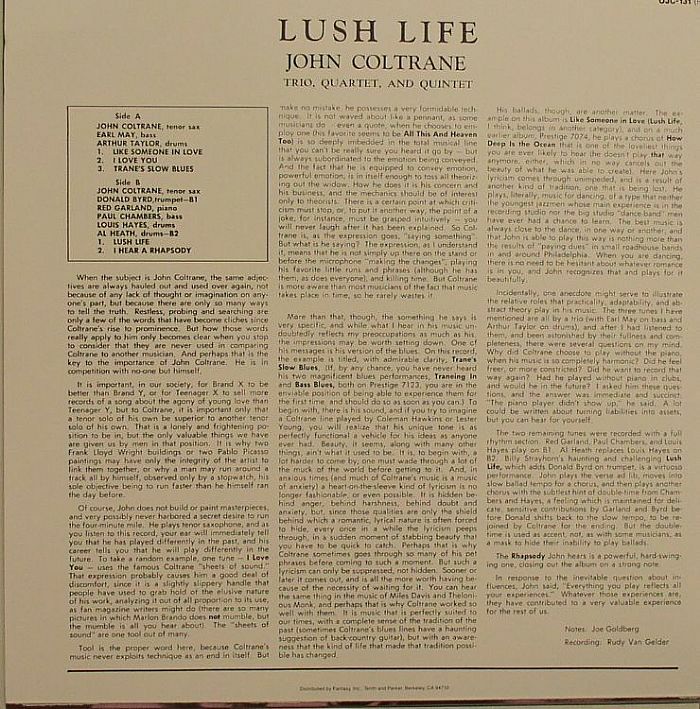 John COLTRANE - Lush Life (B-STOCK) Vinyl at Juno Records.