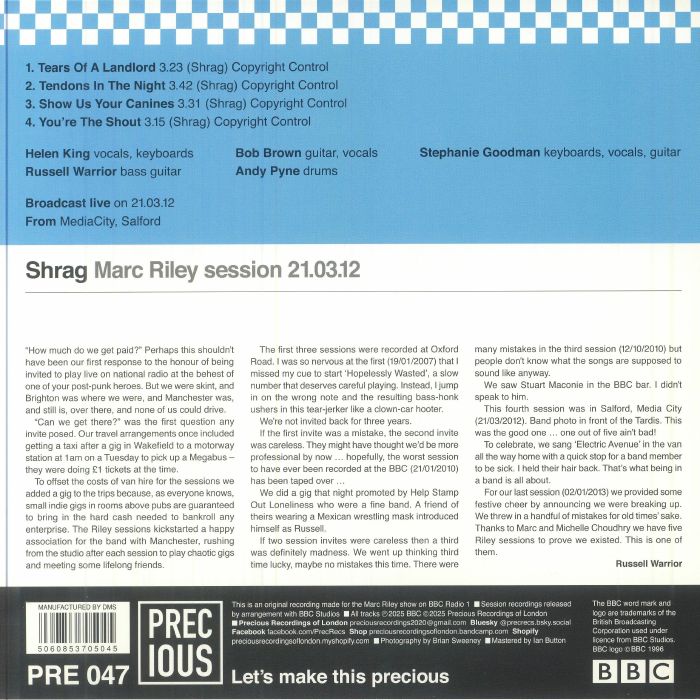 SHRAG - Marc Riley 21/03/12 Vinyl at Juno Records.