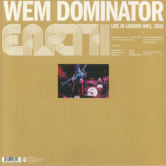 EARTH - WEM Dominator: Live In London NW1 2016 Vinyl at Juno Records.