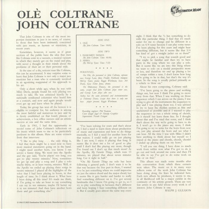 John COLTRANE - Ole Coltrane Vinyl at Juno Records.