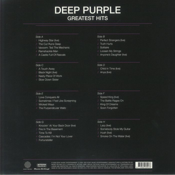 DEEP PURPLE - Greatest Hits Vinyl at Juno Records.