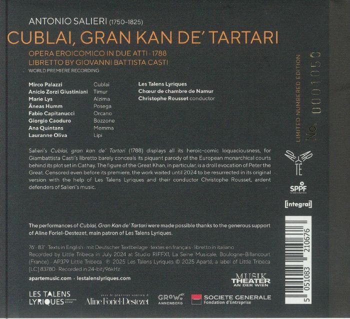 Antonio SALIERI/CHRISTOPHE ROUSSET/LES TALENS LYRIQUE/CHOEUR DE CHAMBRE ...
