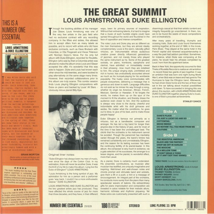 Louis ARMSTRONG/DUKE ELLINGTON - The Great Summit Vinyl at Juno Records.