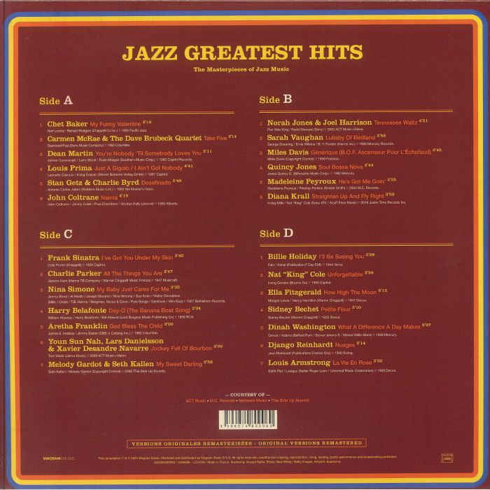 VARIOUS - Jazz Greatest Hits: The Masterpieces Of Jazz Music Vinyl at ...