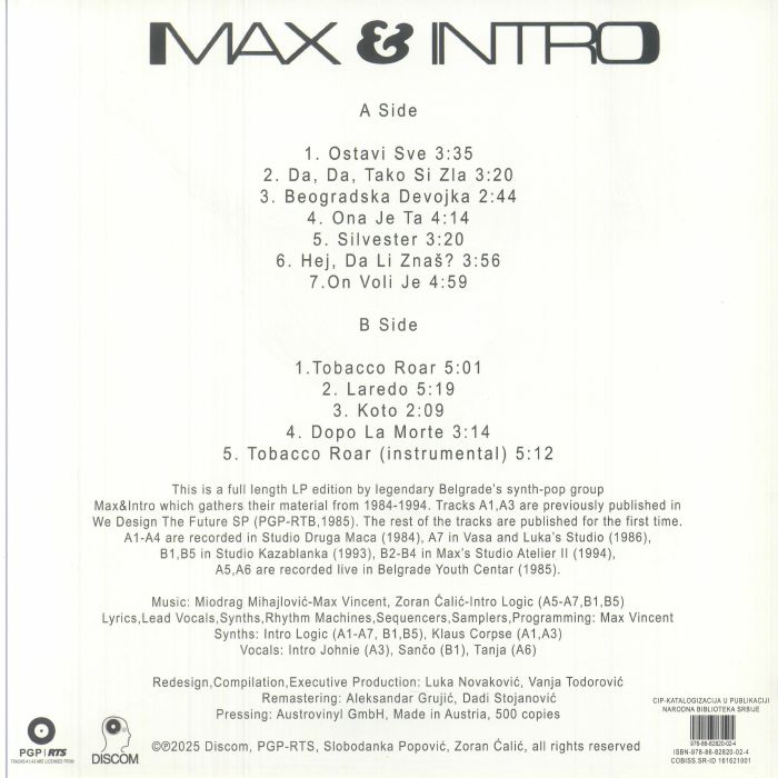 MAX & INTRO - Return To The Future 1984-1994 Vinyl at Juno Records.