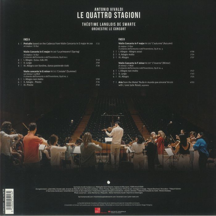 Antonio VIVALDI/THEOTIME LANGLOIS DE SWARTE/ORCHESTRE LE CONSORT - Vivaldi: Le Quattro Stagioni ...