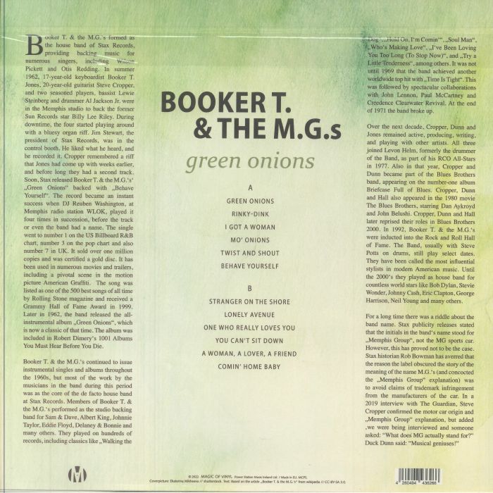 BOOKER T & THE MGS - Green Onions (reissue) Vinyl at Juno Records.