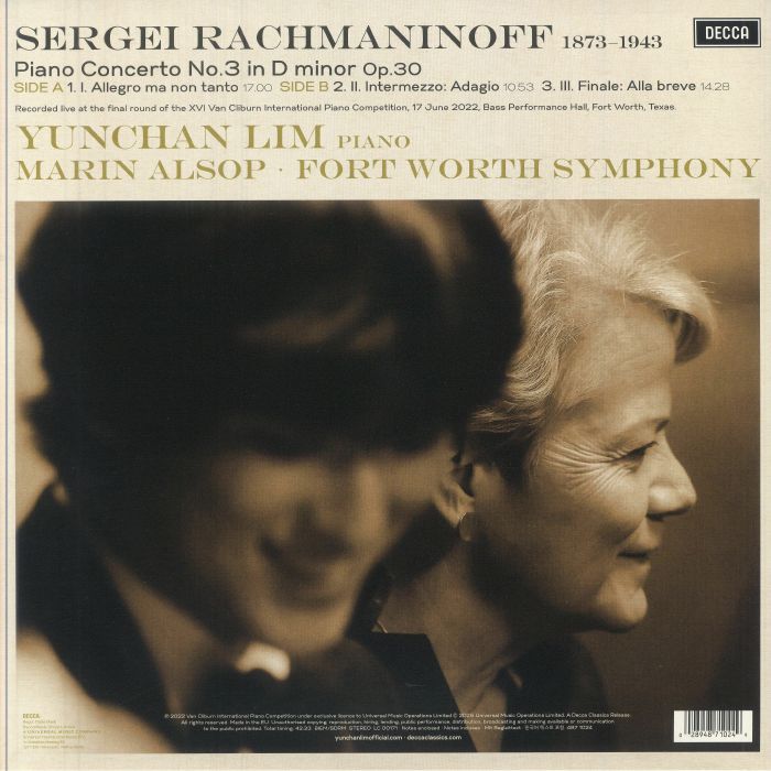 Sergei RACHMANINOFF/YUNCHAN LIM/MARIN ALSOP/FORT WORTH SYMPHONY ...