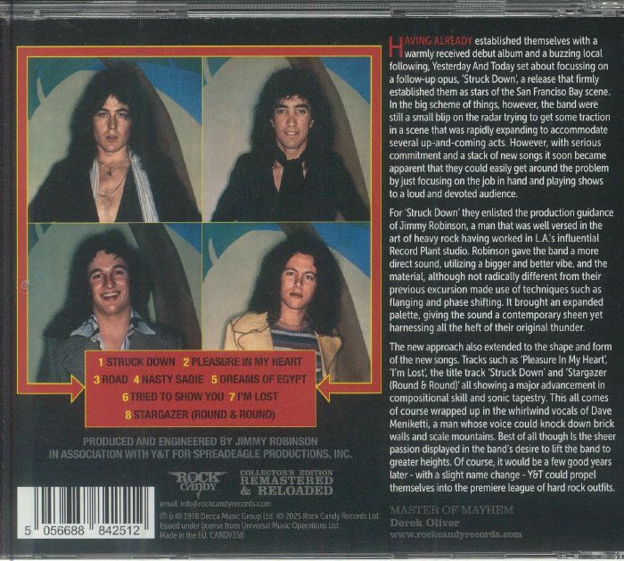 YESTERDAY & TODAY - Struck Down (Collector's Edition) (remastered) CD ...
