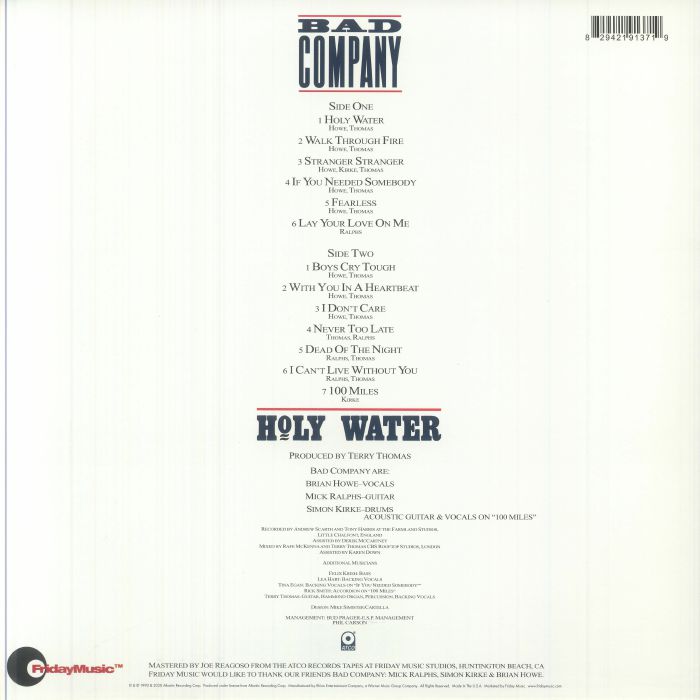 BAD COMPANY - Holy Water (reissue) Vinyl at Juno Records.