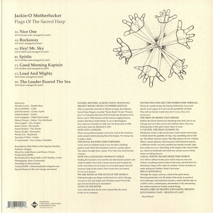 JACKIE O MOTHERFUCKER - Flags Of The Sacred Harp (20th Anniversary ...