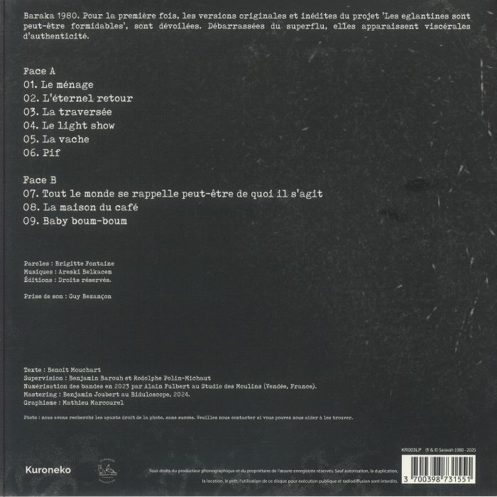 Brigitte FONTAINE/ARESKI BELKACEM - Baraka 1980 Vinyl at Juno Records.