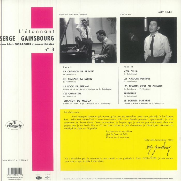 Serge GAINSBOURG - L'etonnant Serge Gainsbourg: No 3 (half speed ...