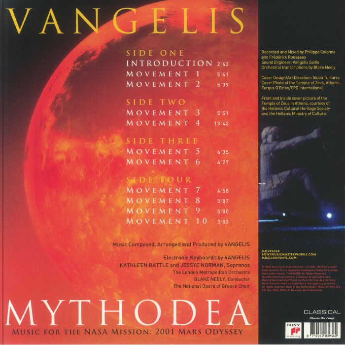 VANGELIS - Mythodea: Music For The NASA Mission: 2001 Mars Odyssey ...