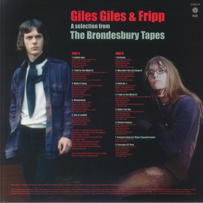 GILES GILES & FRIPP - A Selection From The Brondesbury Tapes (remastered) Vinyl at Juno Records.