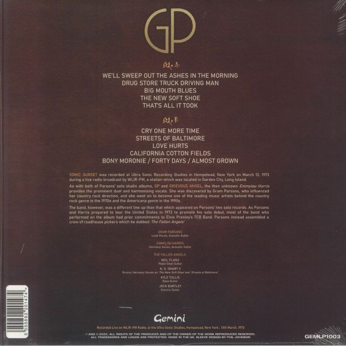 Gram PARSONS/THE FALLEN ANGELS - Sonic Sunset Vinyl at Juno Records.