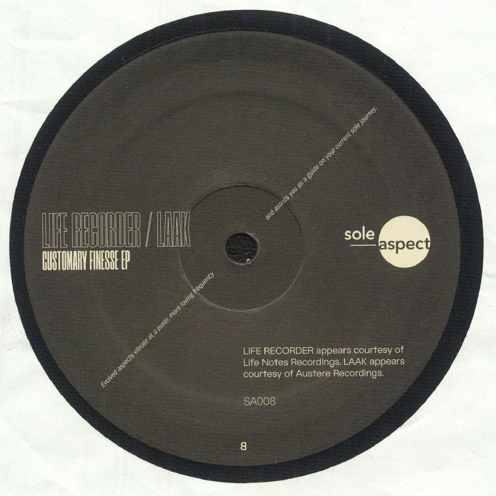 LIFE RECORDER/LAAK - Customary Finesse EP Vinyl at Juno Records.