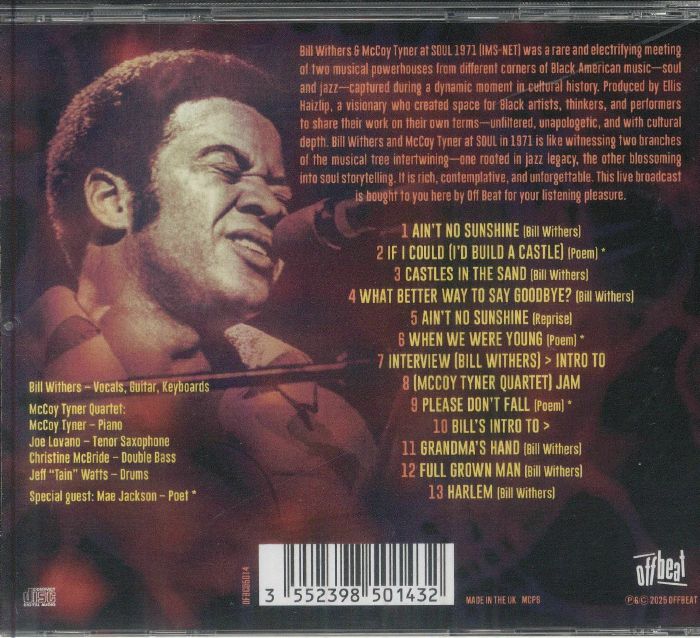 Bill WITHERS/McCOY TYNER QUARTET - Soul! Live in New York City CD at Juno Records.