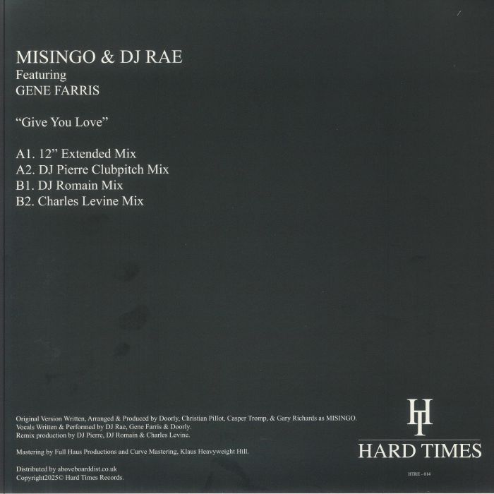 MISINGO & DJ RAE/GENE FARRIS - Give You Love Vinyl at Juno Records.
