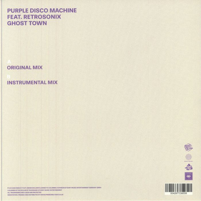 PURPLE DISCO MACHINE feat RETROSONIX - Ghost Town Vinyl at Juno Records.