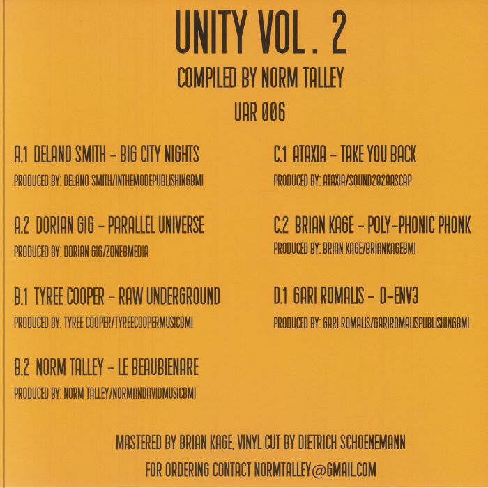 VARIOUS - Unity Vol 2 (repress) (feat Delano Smith, Tyree Cooper, Norm ...