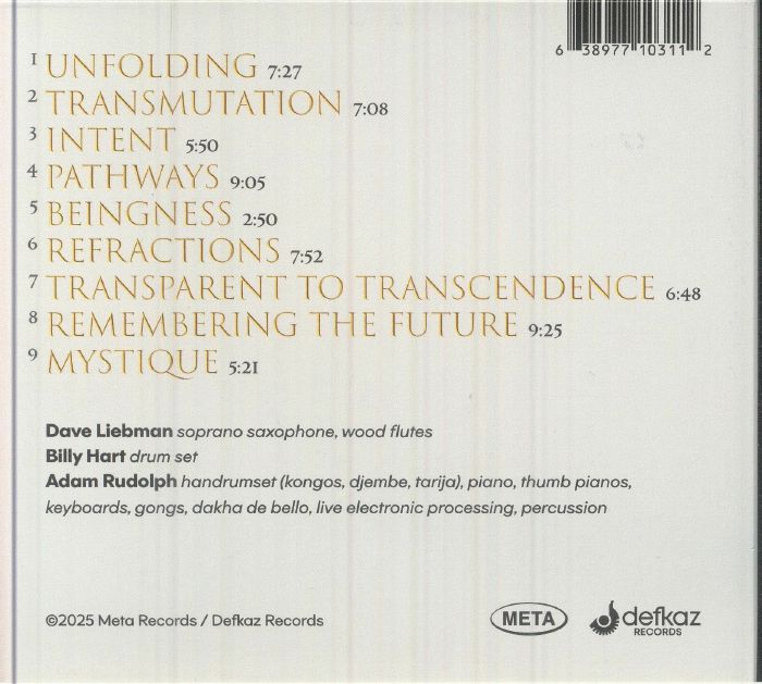 Dave LIEBMAN/BILLY HART/ADAM RUDOLPH - Beingness CD at Juno Records.