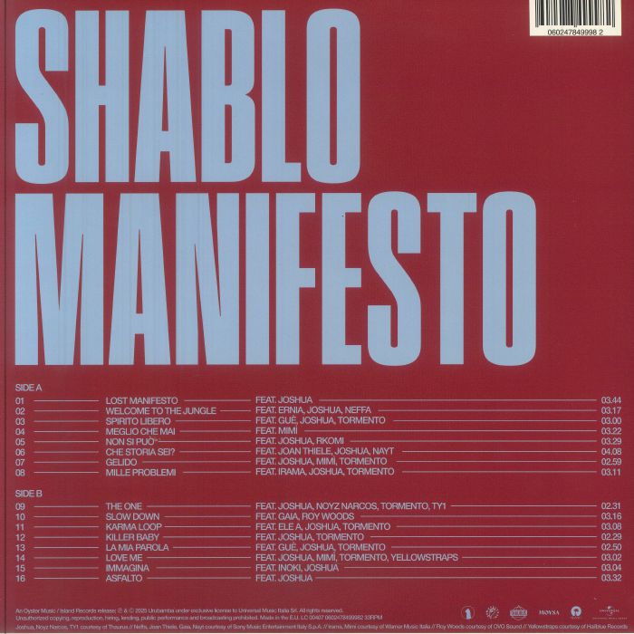 SHABLO - Manifesto Vinyl at Juno Records.