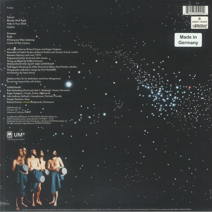 SUPERTRAMP - Crime Of The Century (half speed remastered) Vinyl at Juno ...