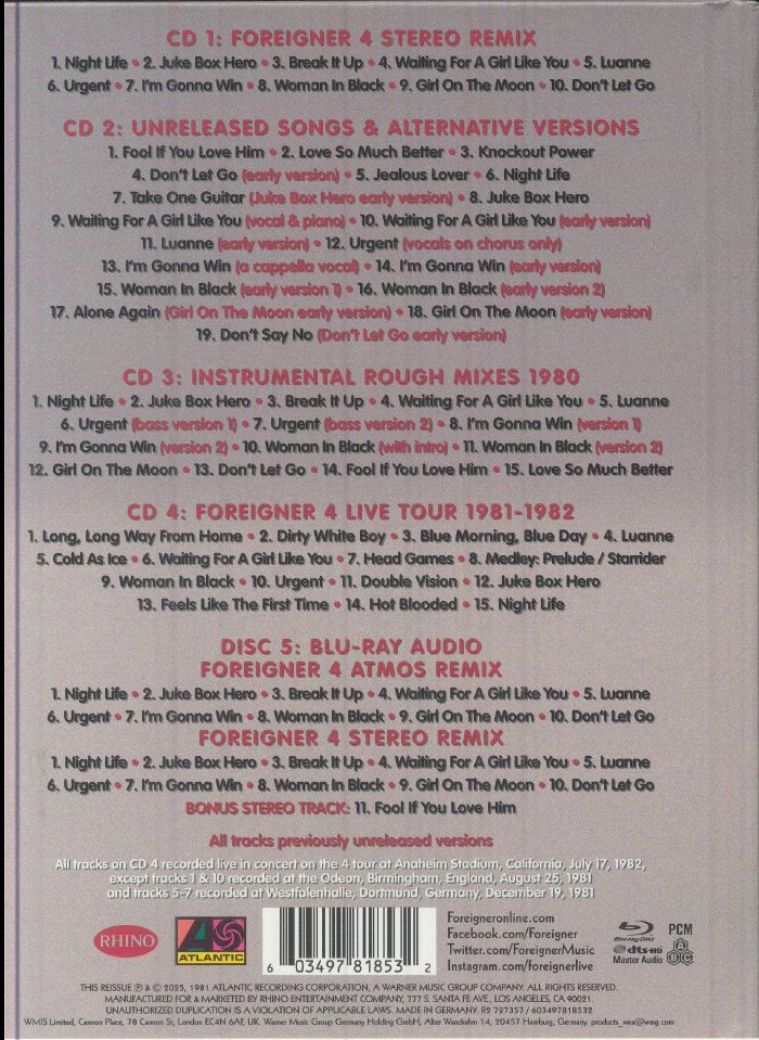 FOREIGNER - 4 (Deluxe Edition) CD at Juno Records.