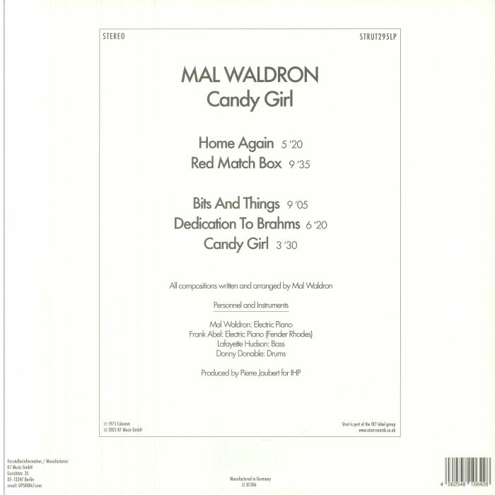 Mal WALDRON - Candy Girl (remastered) Vinyl at Juno Records.