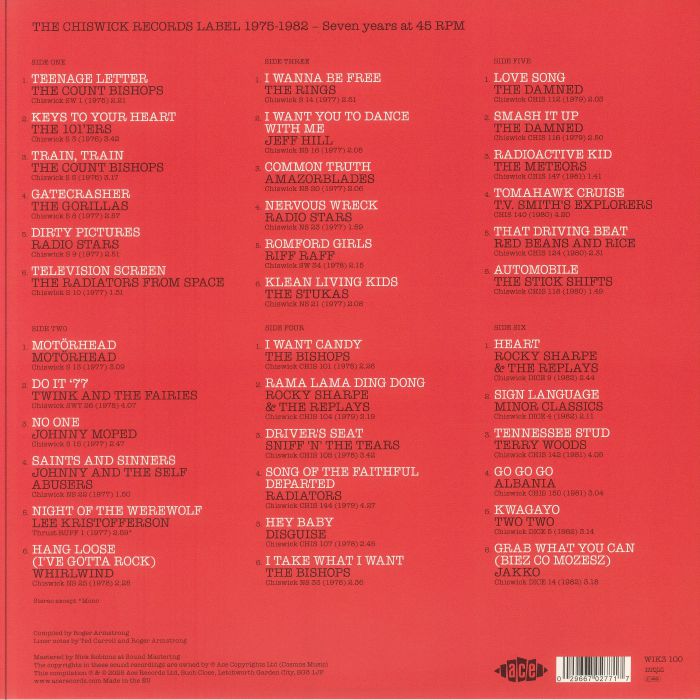 VARIOUS - Chiswick Records 1975-1982: Seven Years At 45 RPM Vinyl at ...
