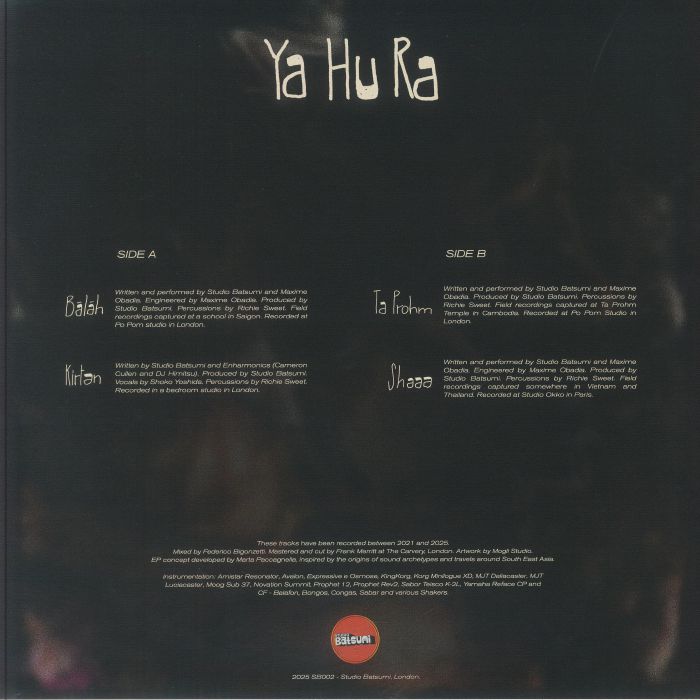 STUDIO BATSUMI/MAXIME OBADIA/ENHARMONICS - Ya Hu Ra Vinyl at Juno Records.