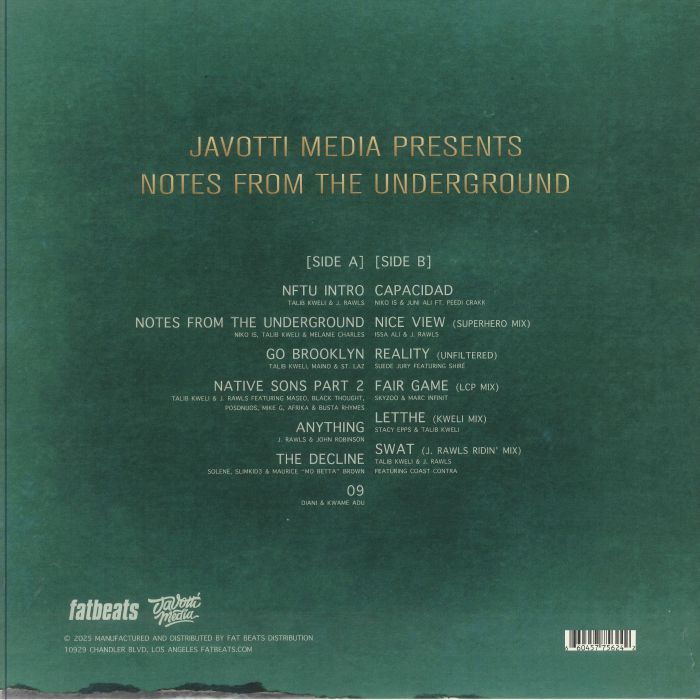 VARIOUS - Notes From The Underground Vinyl at Juno Records.