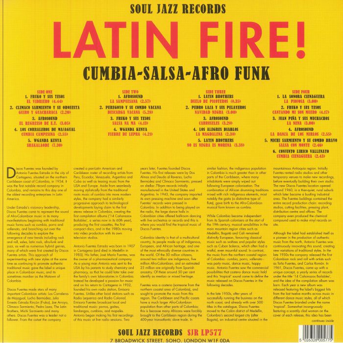 VARIOUS - Latin Fire! Tropical Dance Music From Discos Fuentes Colombia ...