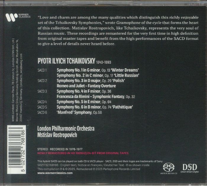 Pyotr TCHAIKOVSKY/MSTISLAV ROSTROPOVICH/LONDON PHILHARMONIC ORCHESTRA ...