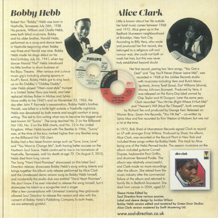 Bobby HEBB/ALICE CLARKE - Hard Hard Promises Vinyl at Juno Records.
