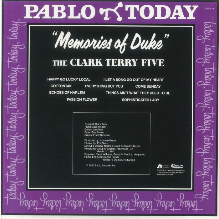 The TERRY CLARK FIVE - Memories Of Duke (remastered) Vinyl at Juno Records.