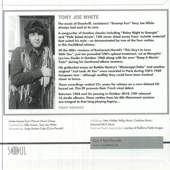 Tony Joe WHITE - EP Vinyl at Juno Records.