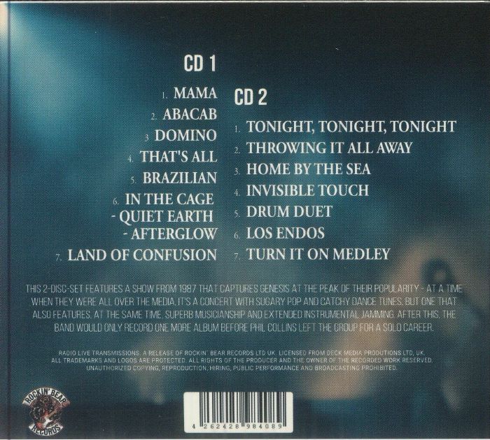 GENESIS - Live On Air 1987 CD at Juno Records.