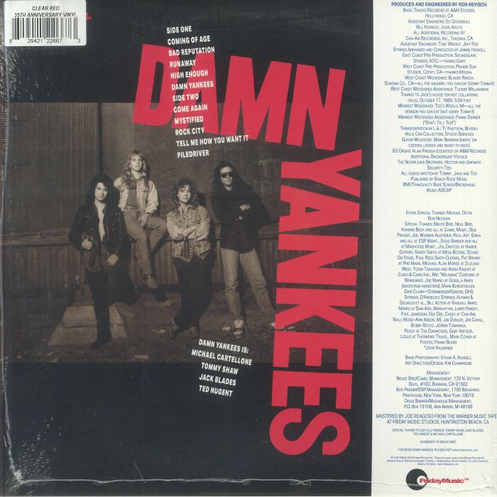 DAMN YANKEES - Damn Yankees (35th Anniversary Edition) Vinyl at Juno ...