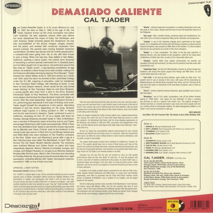 Cal TJADER - Demasiado Caliente (reissue) Vinyl at Juno Records.