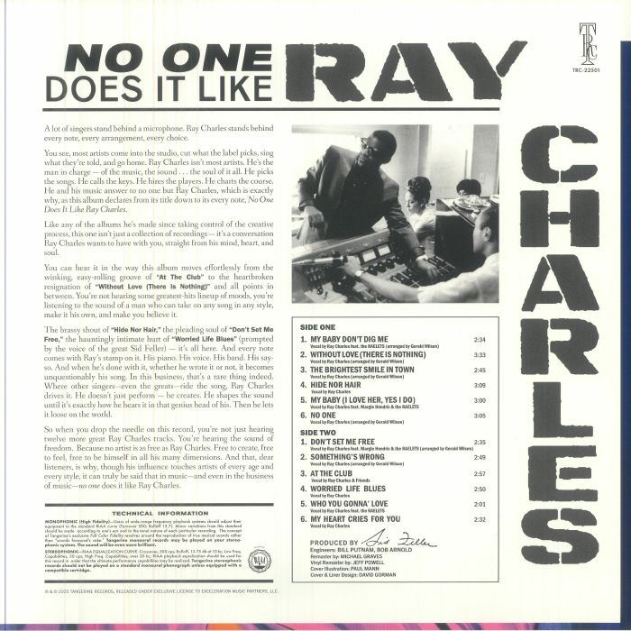 Ray CHARLES - No One Does It Like Ray Charles! Vinyl at Juno Records.