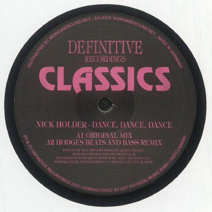 Nick HOLDER - Dance Dance Dance Vinyl at Juno Records.