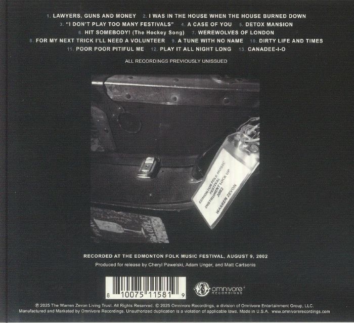 Warren ZEVON - Epilogue: Live At The Edmonton Folk Music Festival CD at ...