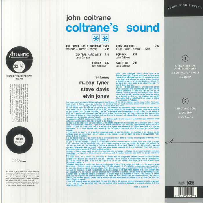 John COLTRANE - Coltrane's Sound (mono) (Rhino High Fidelity Edition ...